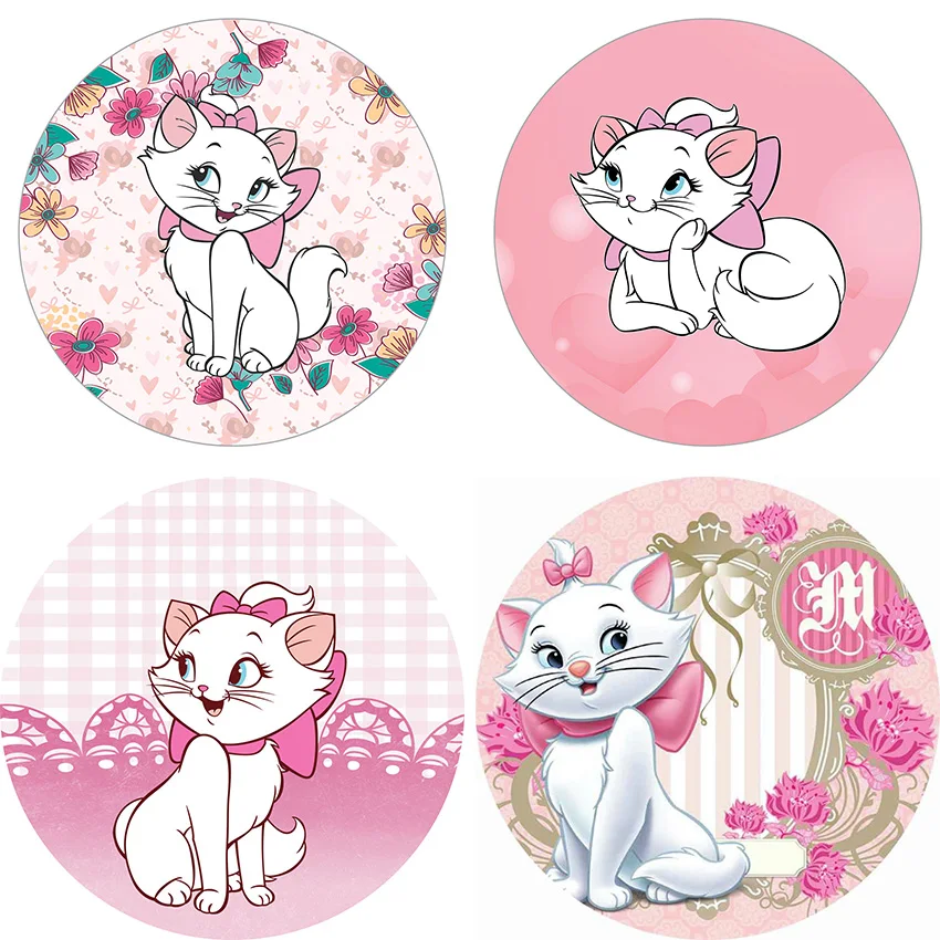 Marie-Cat-for-Girl-Photography-Birthday-Circle-Backdrop-for-Pink ...