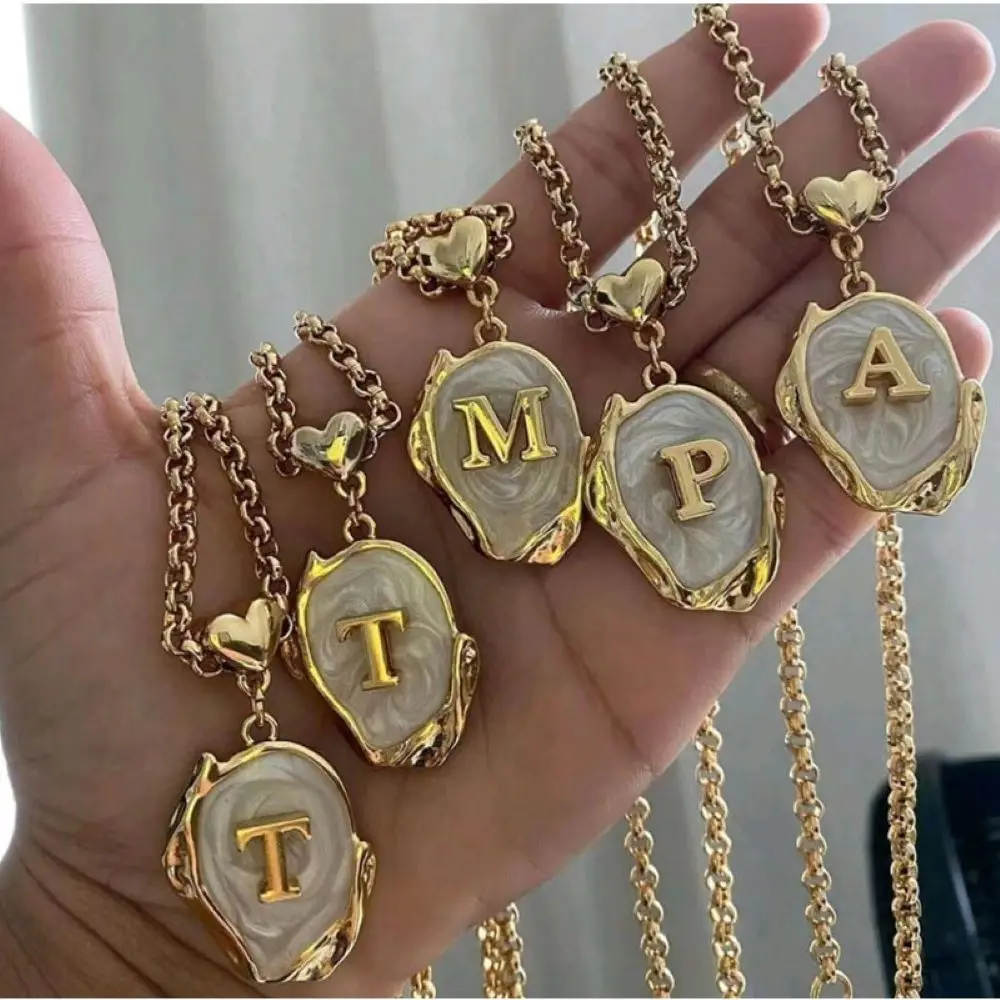 Fashion Irregular Initial Necklace Gold Color Letters Single Name ...