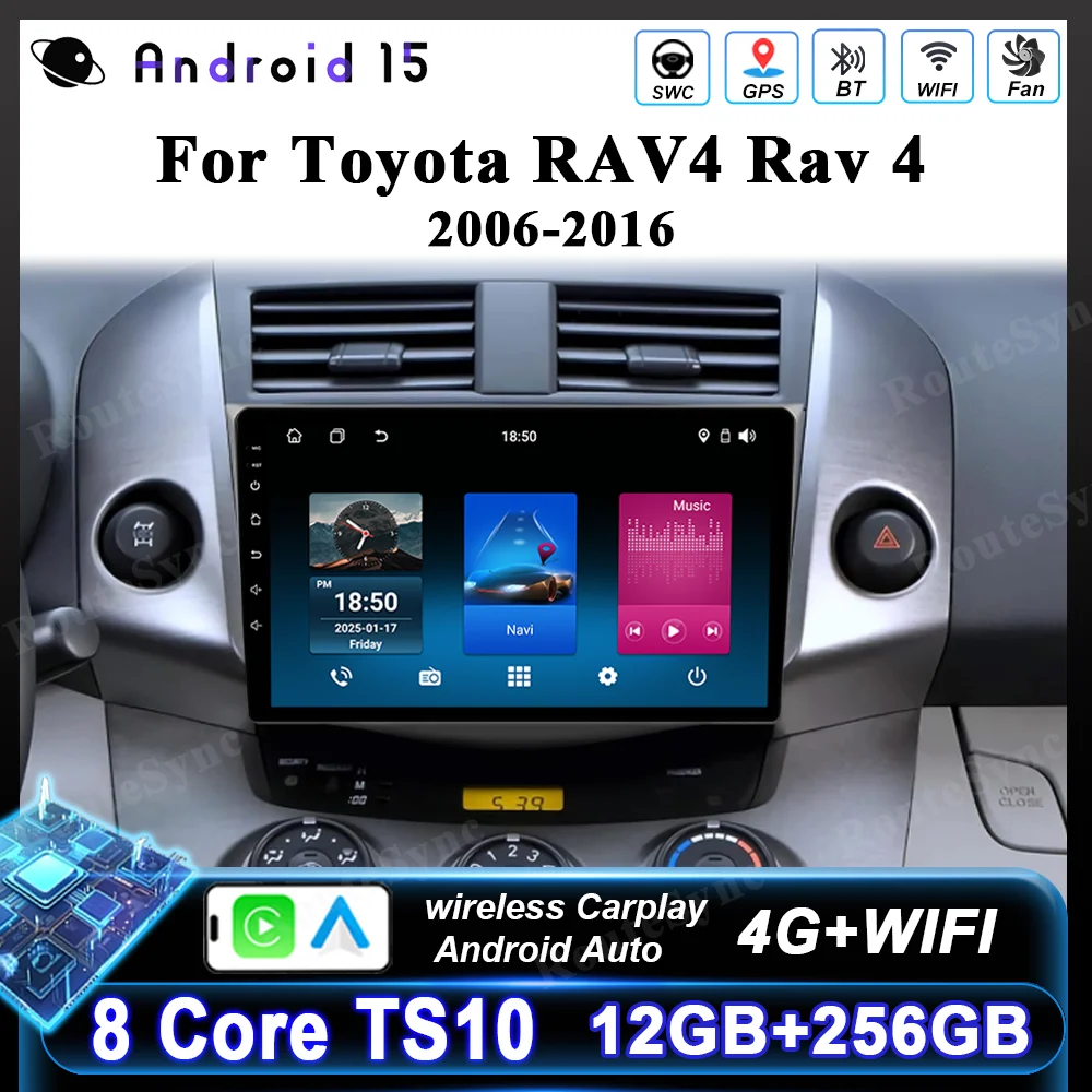 Android Auto Car Radio For Toyota RAV4 Rav 4 2006-2016 Navigation ...