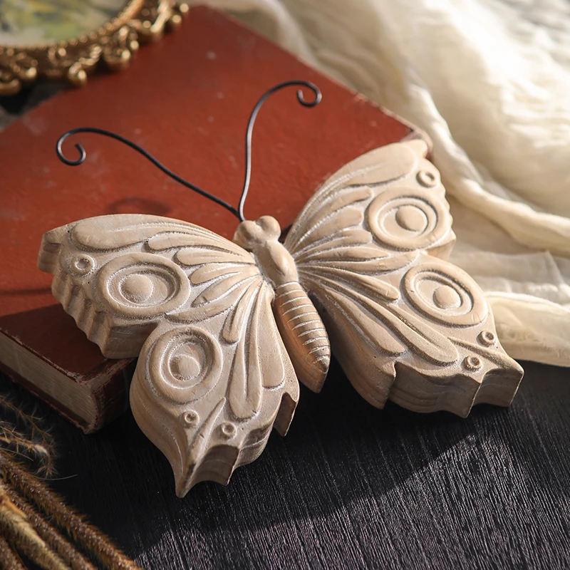 Wooden Butterfly Decor, Rustic Tabletop Butterfly Ornament, Natural ...