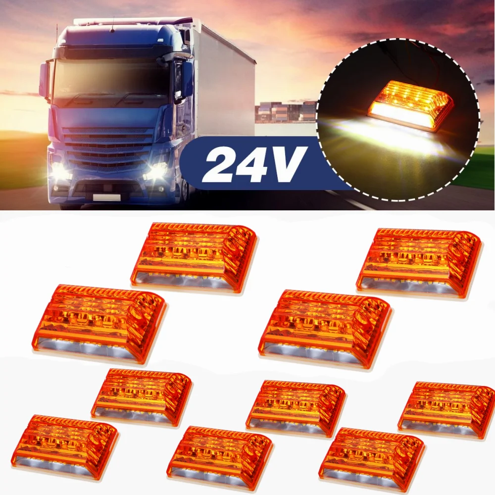 4-8-10pcs-24V-LED-Side-Marker-External-Warning-Tail-Light-Indicator ...