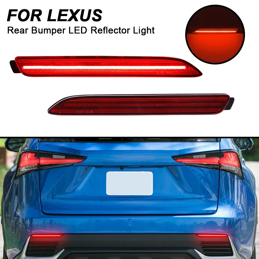 Rear-Bumper-LED-Reflector-Tail-Brake-Stop-Light-2PCS-Red-Side-Marker ...