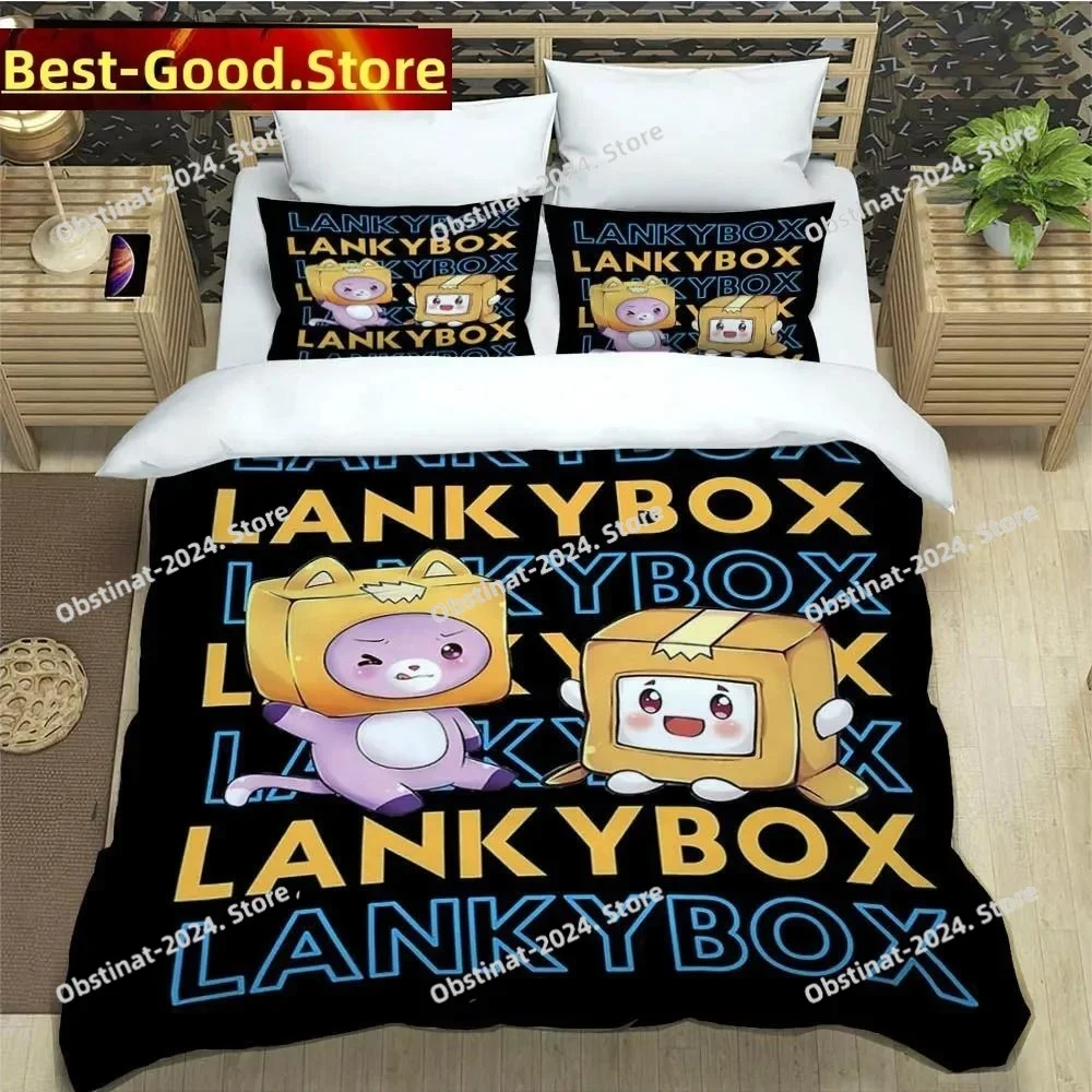 3D Lankybox Foxy Boxy Bedding Set Printed single Comforter Quilt Bed ...