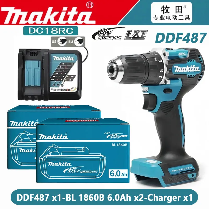 Original Makita DDF487 Cordless Driver Drill Brushless Electric Impact ...