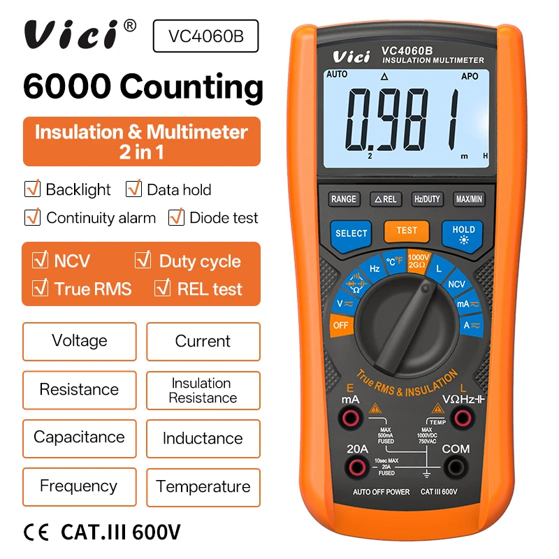 Vici Insulation Inductance Digital Multimeter New Energy Motor Checker ...