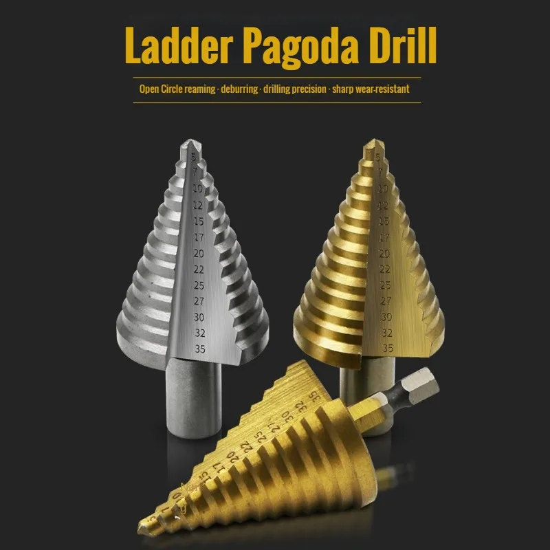 HSS-4241-Titanium-Coated-Step-Drill-Bits-5-35mm-Drilling-Power-Tool ...