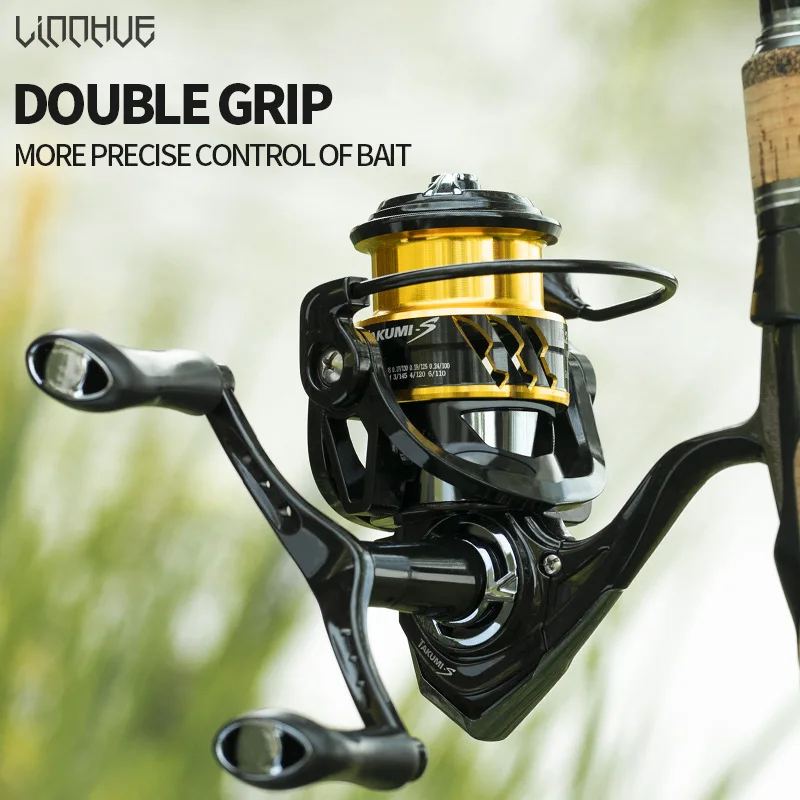 LINNHUE New Design Fishing Reel With Double Handle Grip Spinning Reel 2500 Series Professional ...