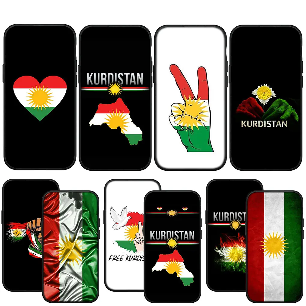 Carcasa de teléfono con bandera del Kurdistán para iPhone 14 13 12 Mini 11 Pro X XR XS Max 6 7 8 ...