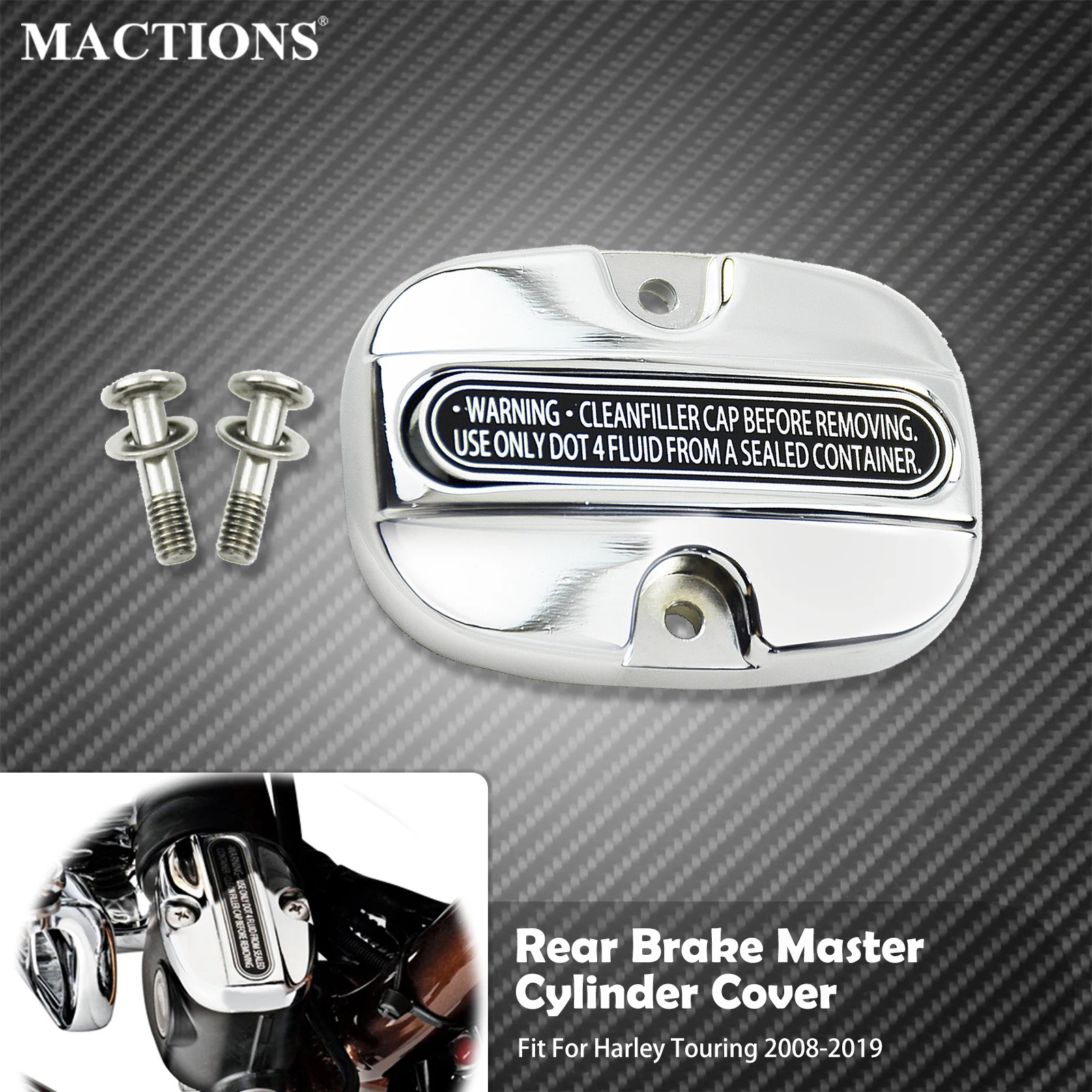 Motorcycle-Chrome-Rear-Brake-Master-Cylinder-Cover-For-Harley-Touring ...