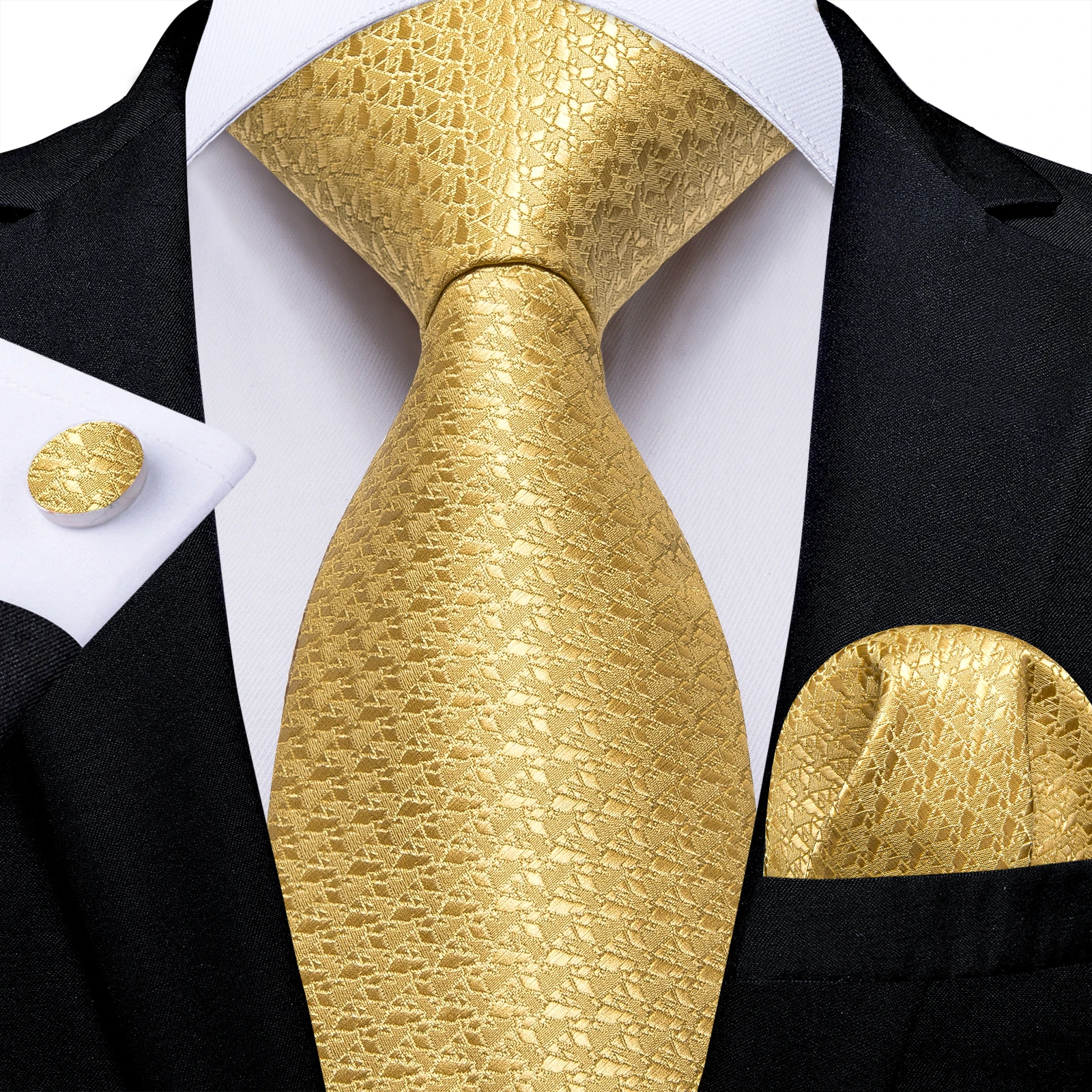 Gold-Plaid-Silk-Ties-for-Men-High-Quality-160cm-Wedding-Party-Business ...