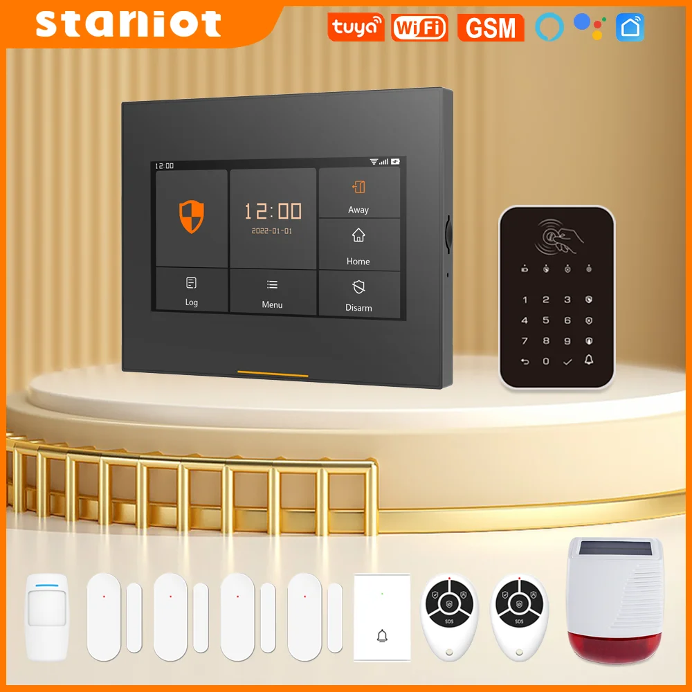 Staniot Tuya Wireless WiFi GSM Home Burglar Security Alarm System Full HD Touch With Newest UI ...