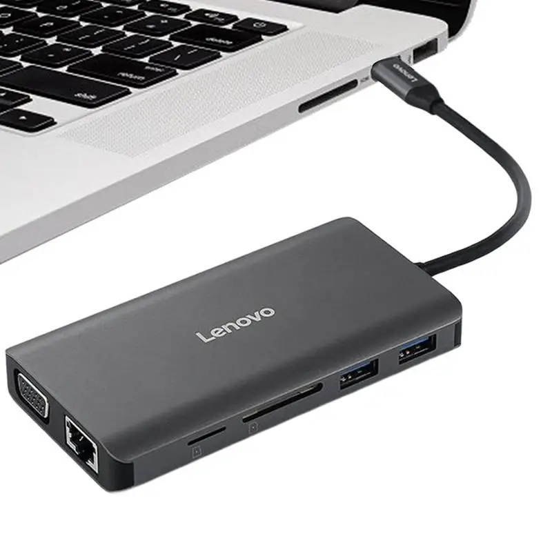 Lenovo USB C Hub Fast Charging Type C Hub Multiple Port Docking Station ...