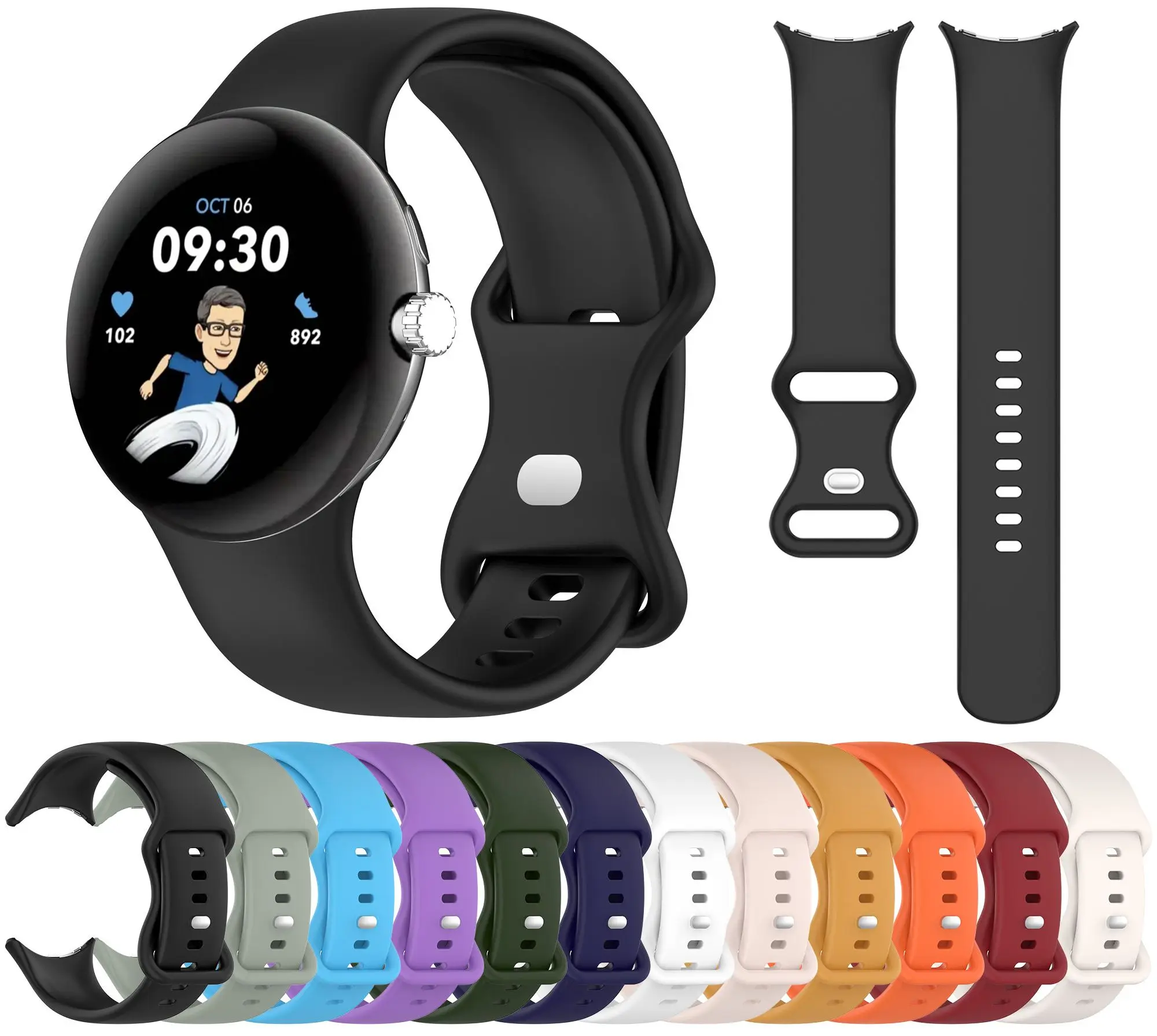 Watchband-Soft-Silicone-Watchbands-For-Google-Pixel-Smart-Watch ...