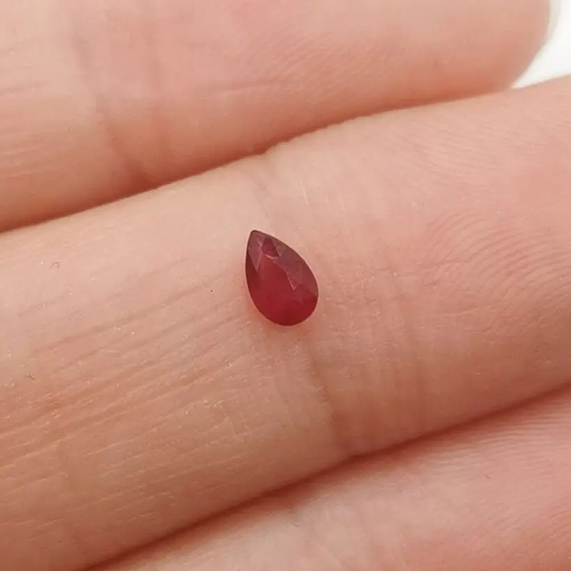 100% Real 3mm*4mm And 3mm*5mm Ruby Loose Gemstone For Jewelry Shop Pear ...