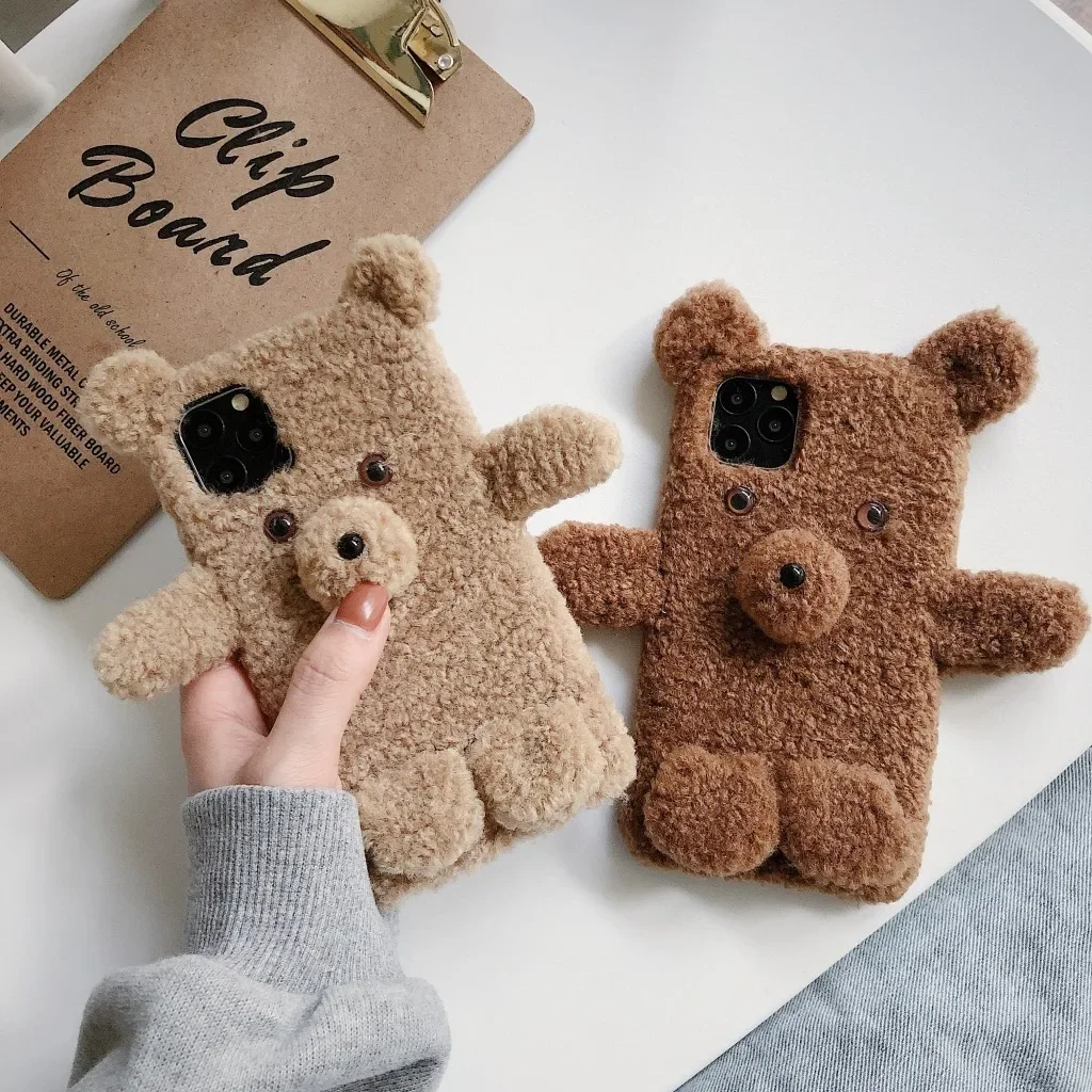 Soft Plush Phone Case For iPhone 16 15 11 12 13 14 Pro XR X Xs Max mini ...