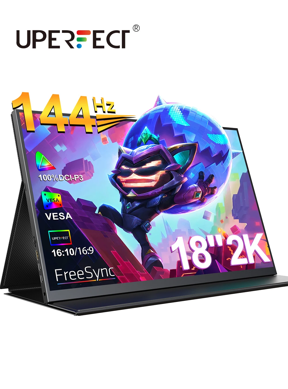 UPERFECT-Portable-Monitor-18-Inch-2-5K-100-DCI-P3-144Hz-Gaming-Display ...