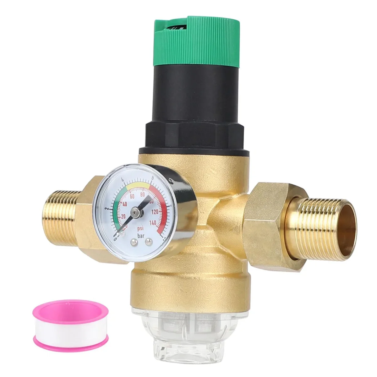 Pressure Regulator Water with Pressure Gauge Water and Screen Filter 3/ ...