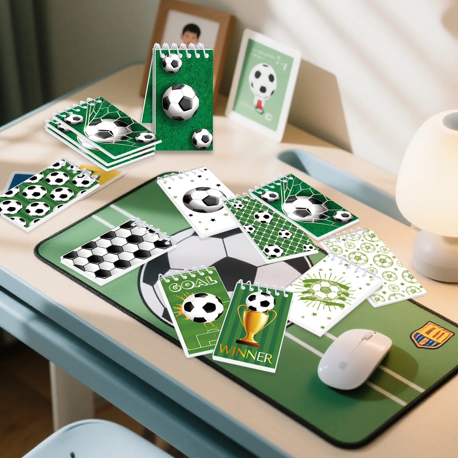 Football Mini Spiral Pocket Notebooks Party Favor Memo Pad Coil Booklet ...