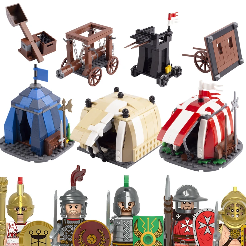 Moc Medieval Siege Military Weapon Tent Crossbow Vehicles Building ...