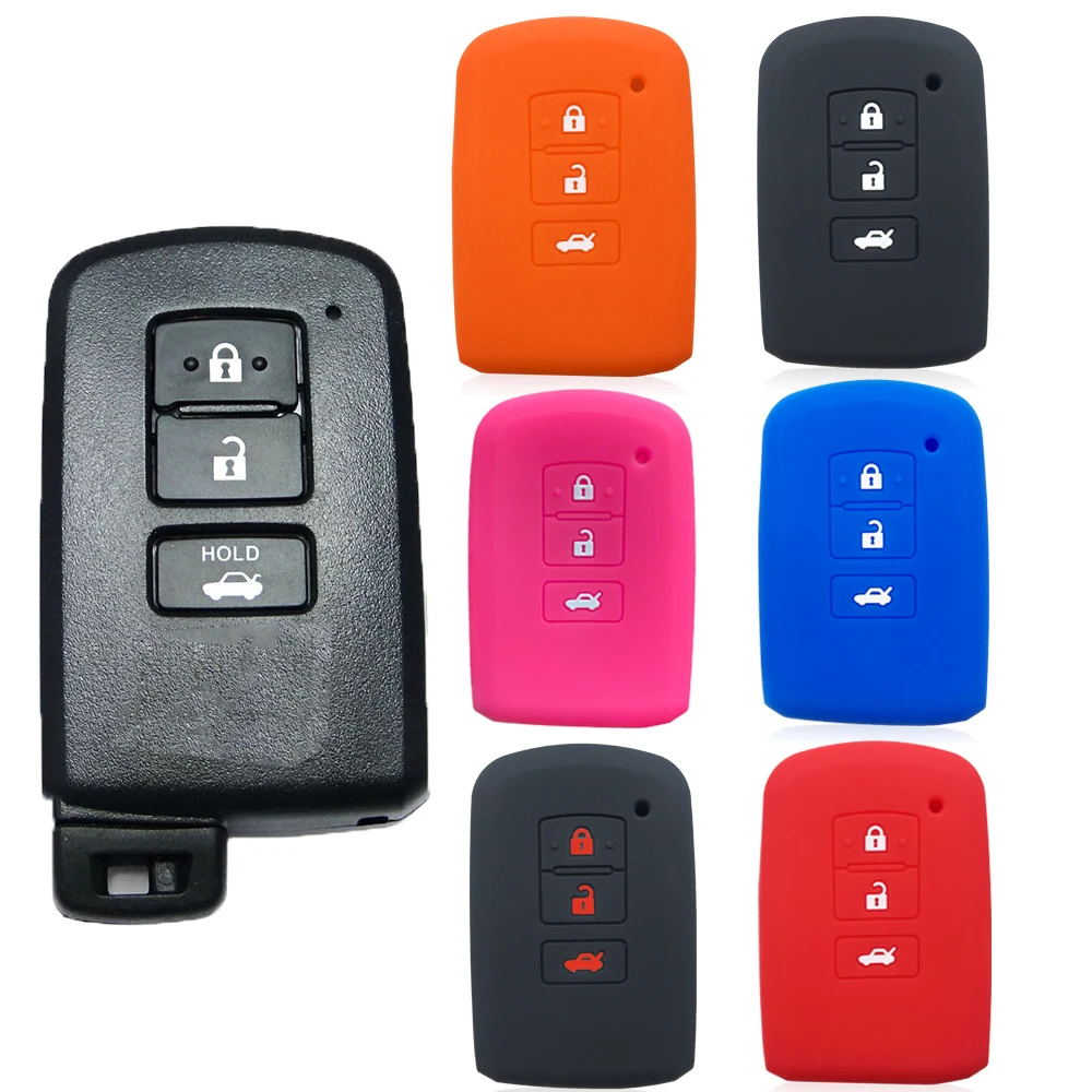 Soft Silicone Key Cover Case Holder For Toyota Rave 4 2017 Auris Camry ...