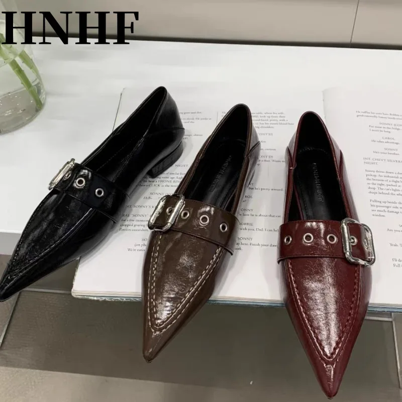 HNHF-zapatos-de-tac-n-bajo-con-punta-estrecha-para-mujer-calzado-de ...