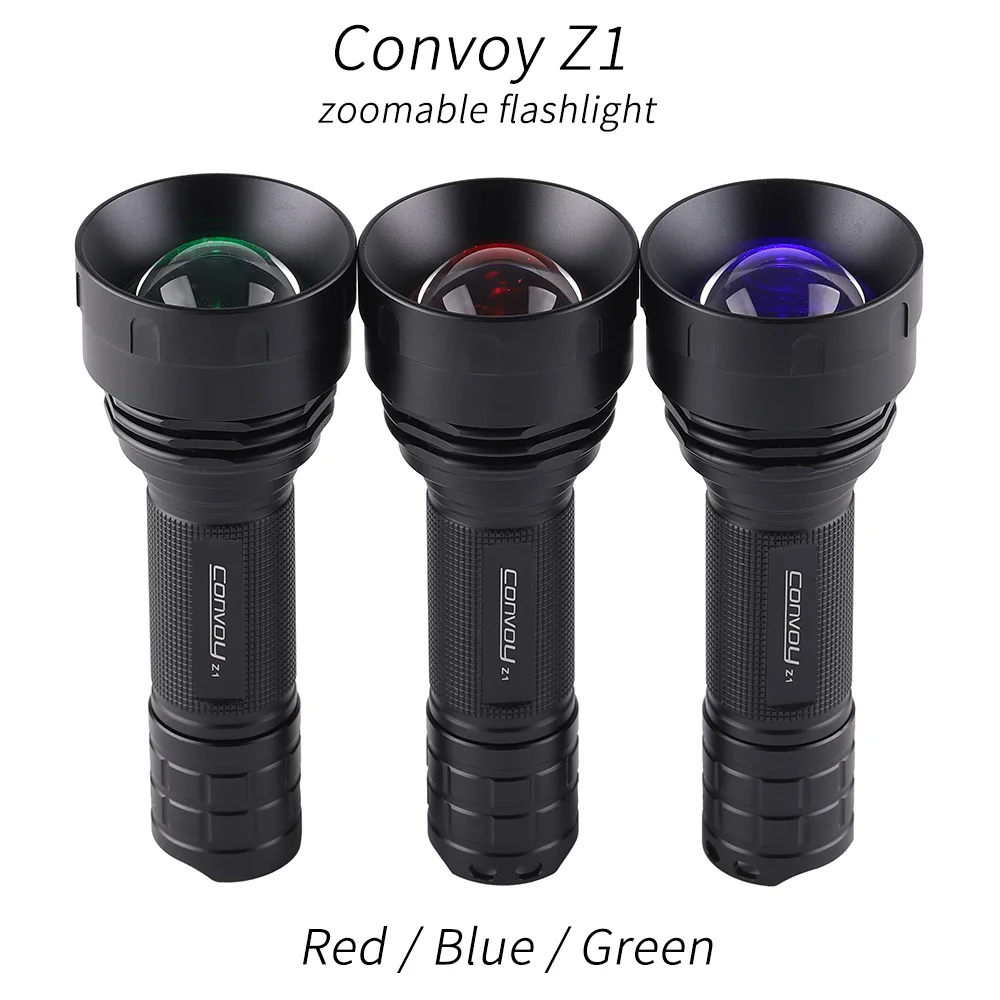 Convoy Z1 zoomable 21700 flashlight, GT red blue green light,12 groups ...