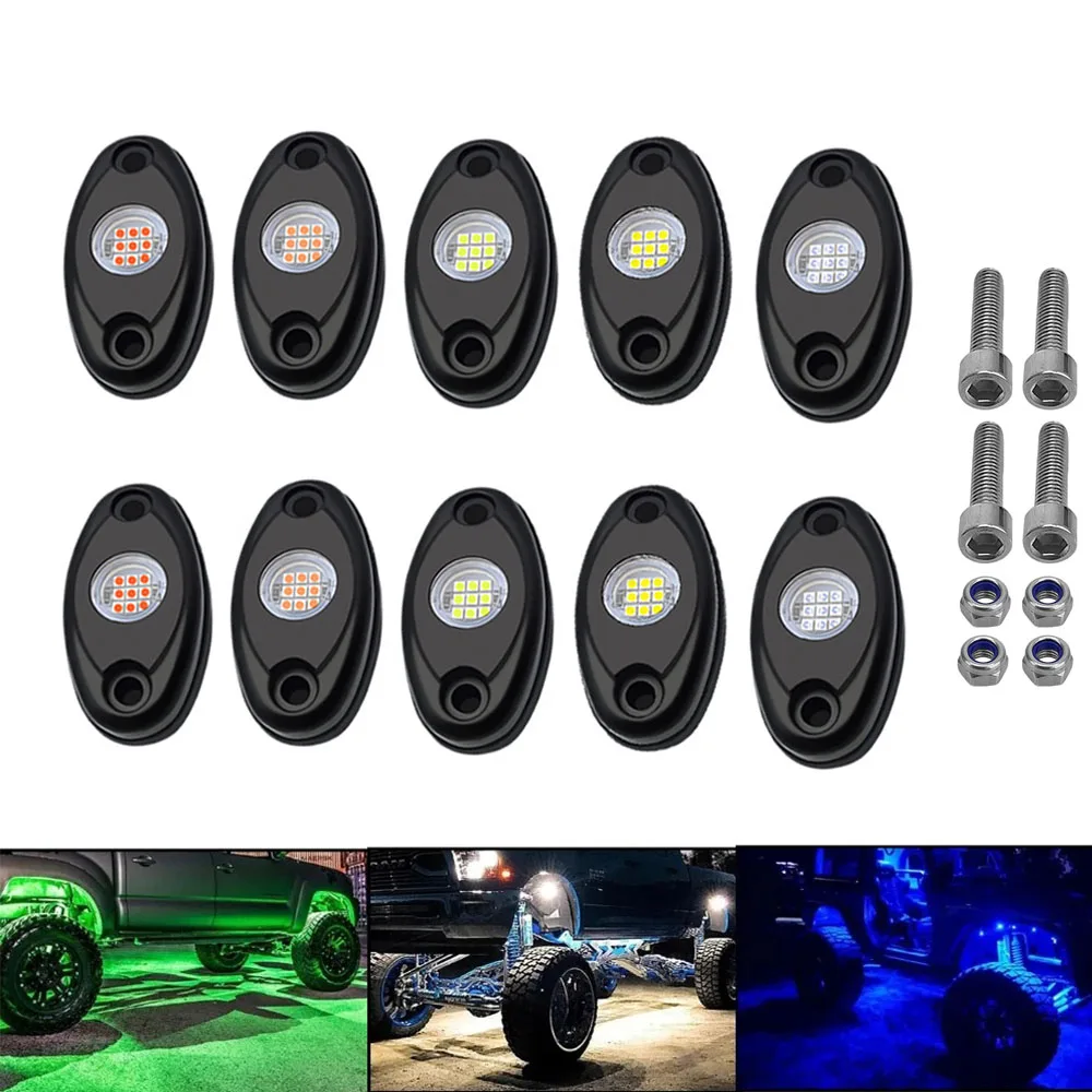 1/2/4pcs Auto chassis lights LED Rock Lamp Contour Decorative Light ...