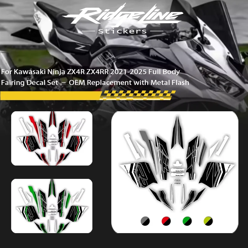 OEM Replacement with Metal Flash For Kawasaki Ninja ZX4R ZX4RR 2021 ...
