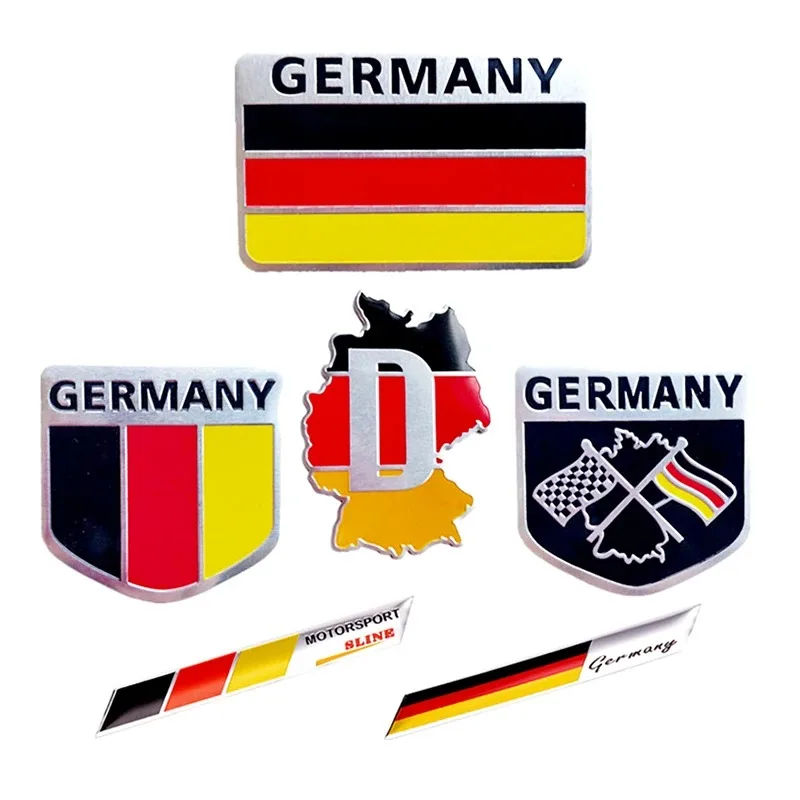 3D Aluminum Germany German National Flag Map Car Styling Body Badge ...