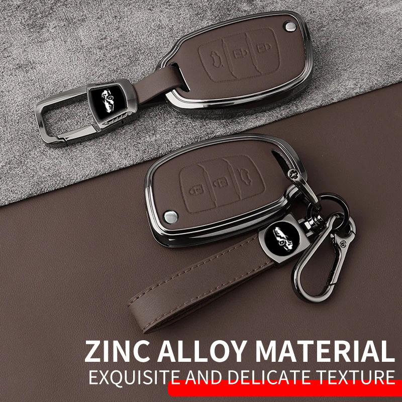 Alloy Leather Car Key Case for Hyundai Creta I40 I20 IX25 IX35 IX45 I10 ...