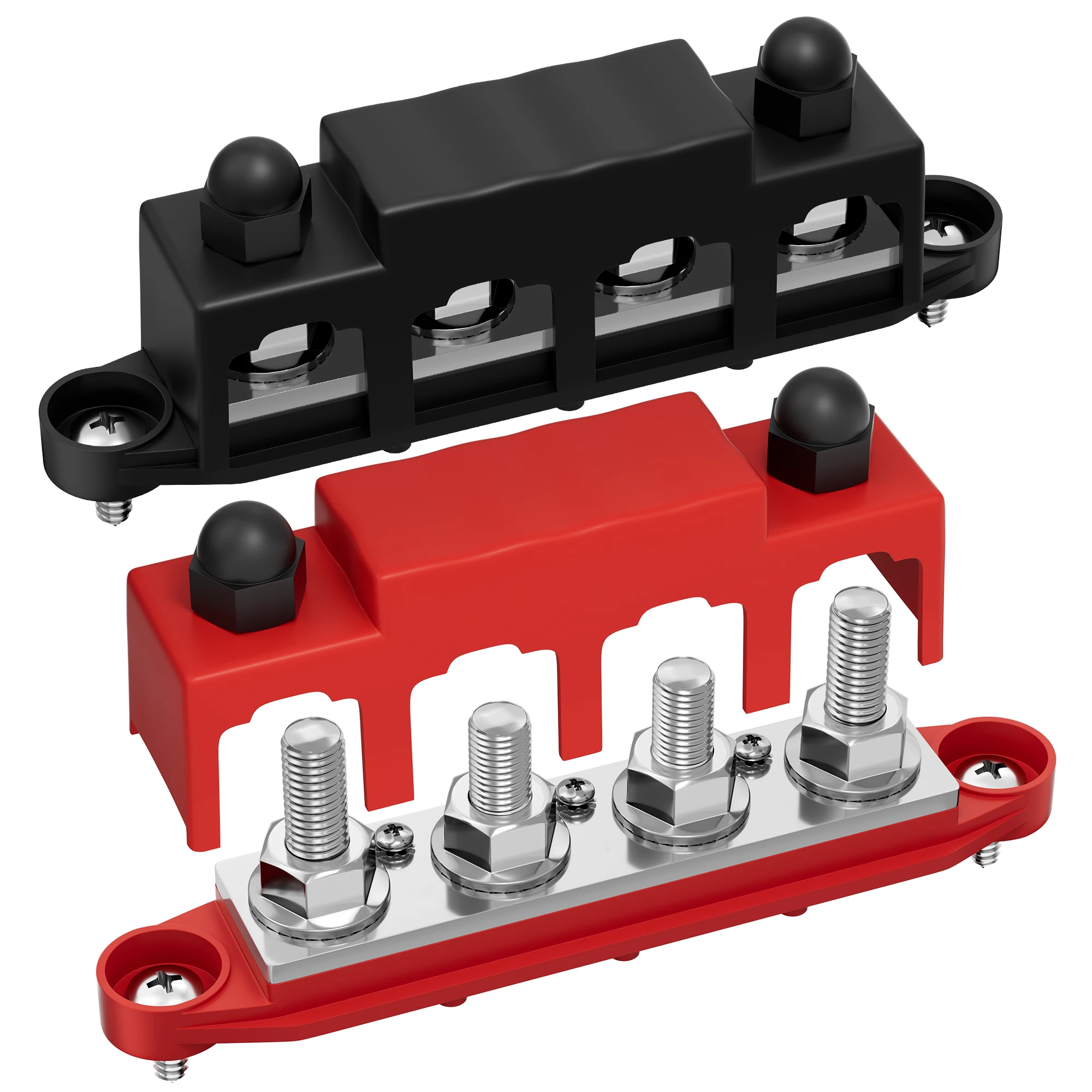 Power Distribution Block 12V Bus Bar 5 x 1/4"（M6） Studs 12 Volt DC 250A ...