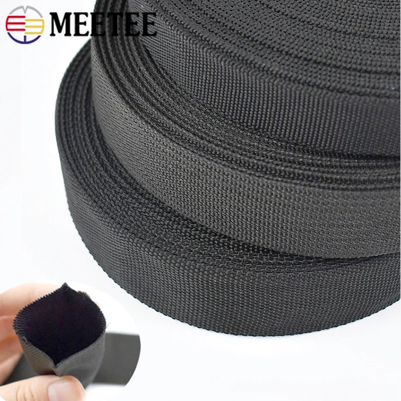 5-10M-1-6mm-Thick-Black-Nylon-Webbing-Tapes-20-50mm-Bag-Strap-Ribbon ...