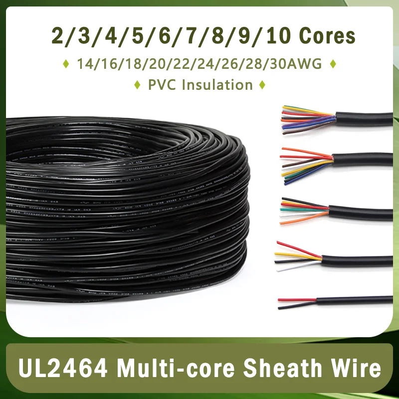 UL2464 Multi-core Sheath Wire 30-14AWG 10 9 8 7 6 5 4 3 2 Cores Channel ...