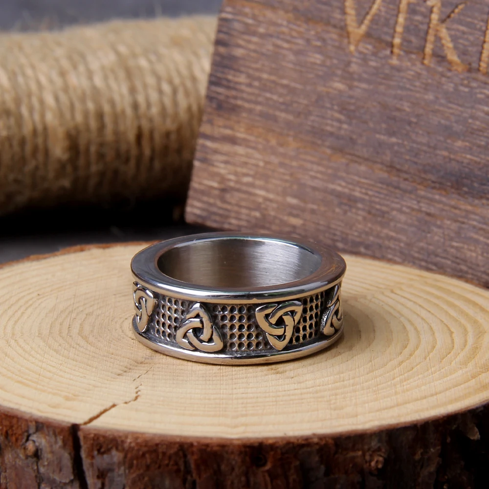 Viking-Stainless-Steel-Celtics-Knot-Ring-Men-Nordic-Trinity-Wedding ...