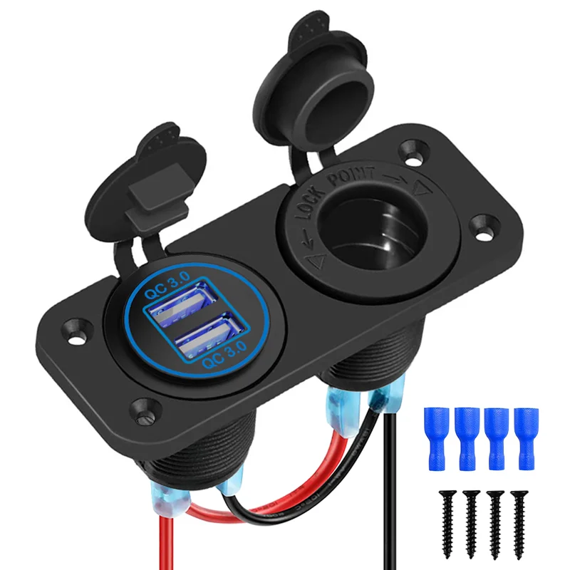 36W-QC3-0-USB-Socket-Panel-Waterproof-Quick-Charge-Dual-USB-Socket ...