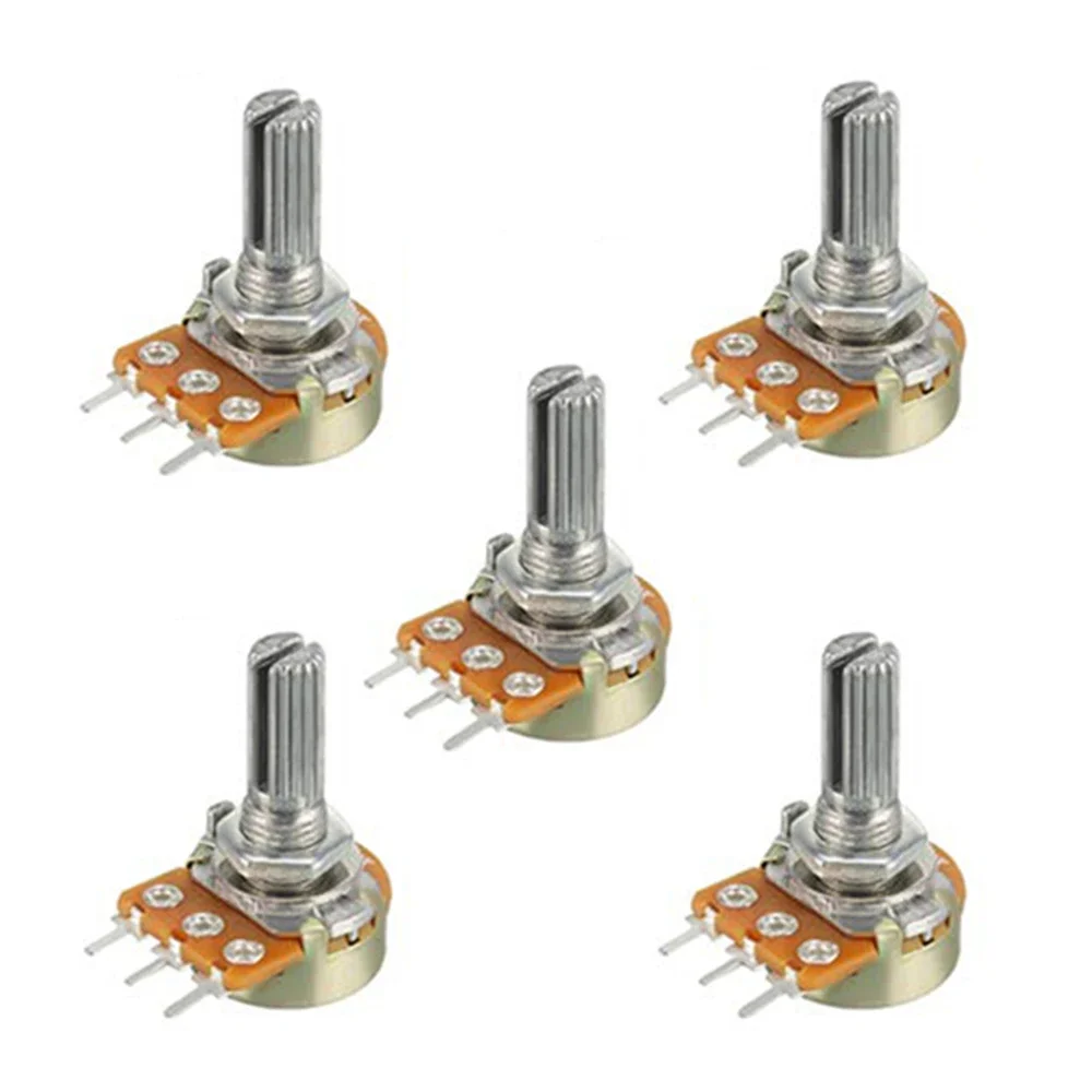 5Pcs-1K-1M-Ohm-Variable-Resistors-WH148-3Pin-Single-Turn-Adjustment ...
