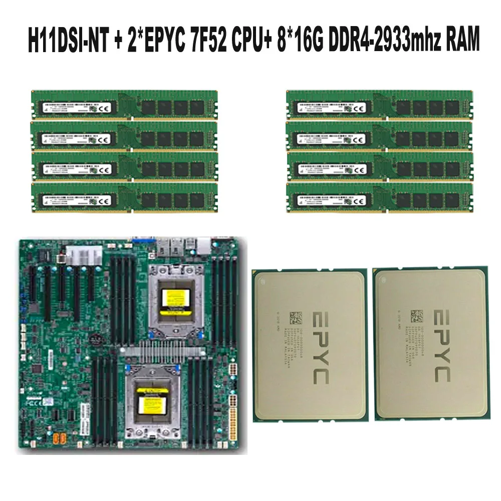Placa-base-para-Supermicro-H11DSI-NT-enfriador-SP3-2-CPU-EPYC-7F52-16C ...