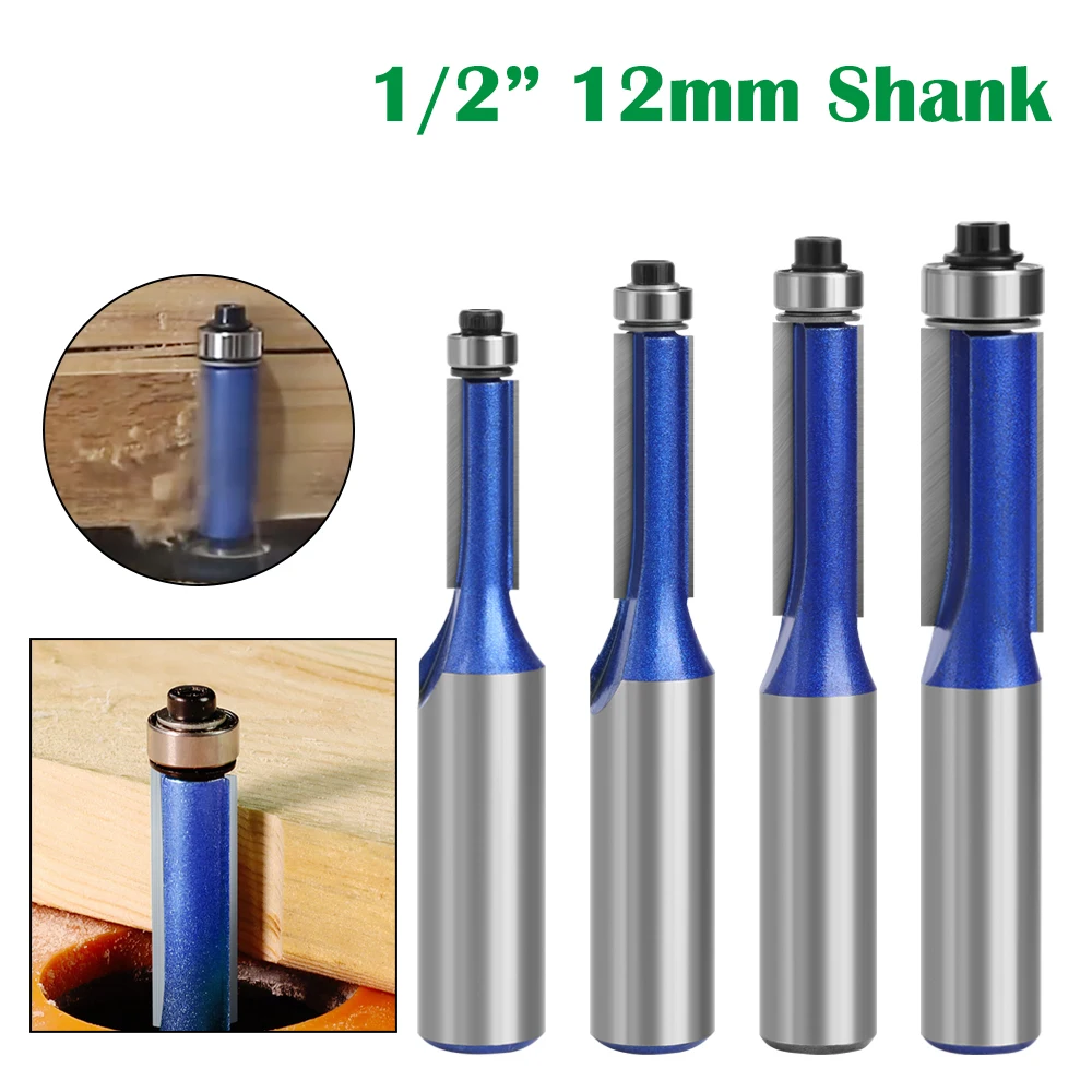 1PC-1-2-12-7MM-12MM-Shank-Milling-Cutter-Wood-Carving-Flush-Trim-with ...