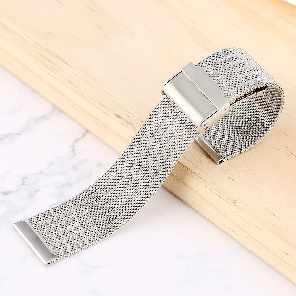 18MM-20MM-22MM-24MM-Silver-Stainless-Steel-Mesh-Watch-Strap-Black ...