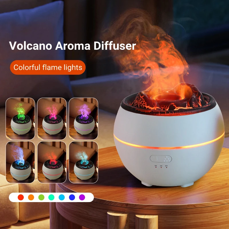 Lava-Volcano-Air-Humidifier-Fire-Flame-Aromatherapy-Essential-Oil ...
