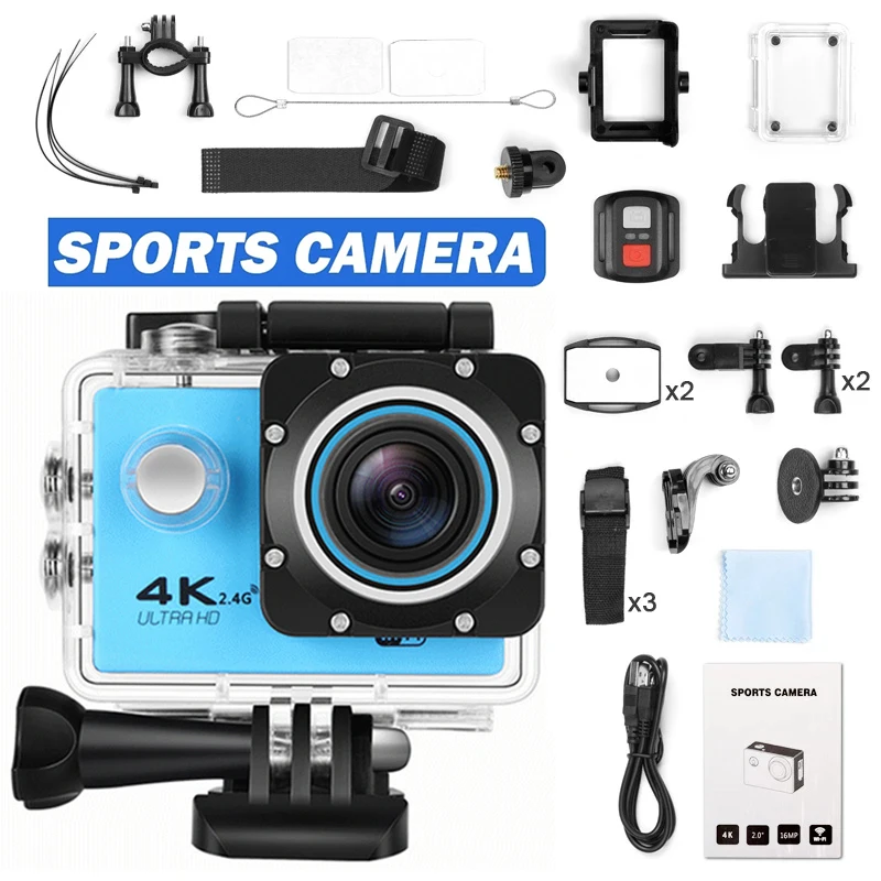 Mini Sports Camera Ultra HD 4K / 30fps WiFi 2.0 Screen 1080P Action ...