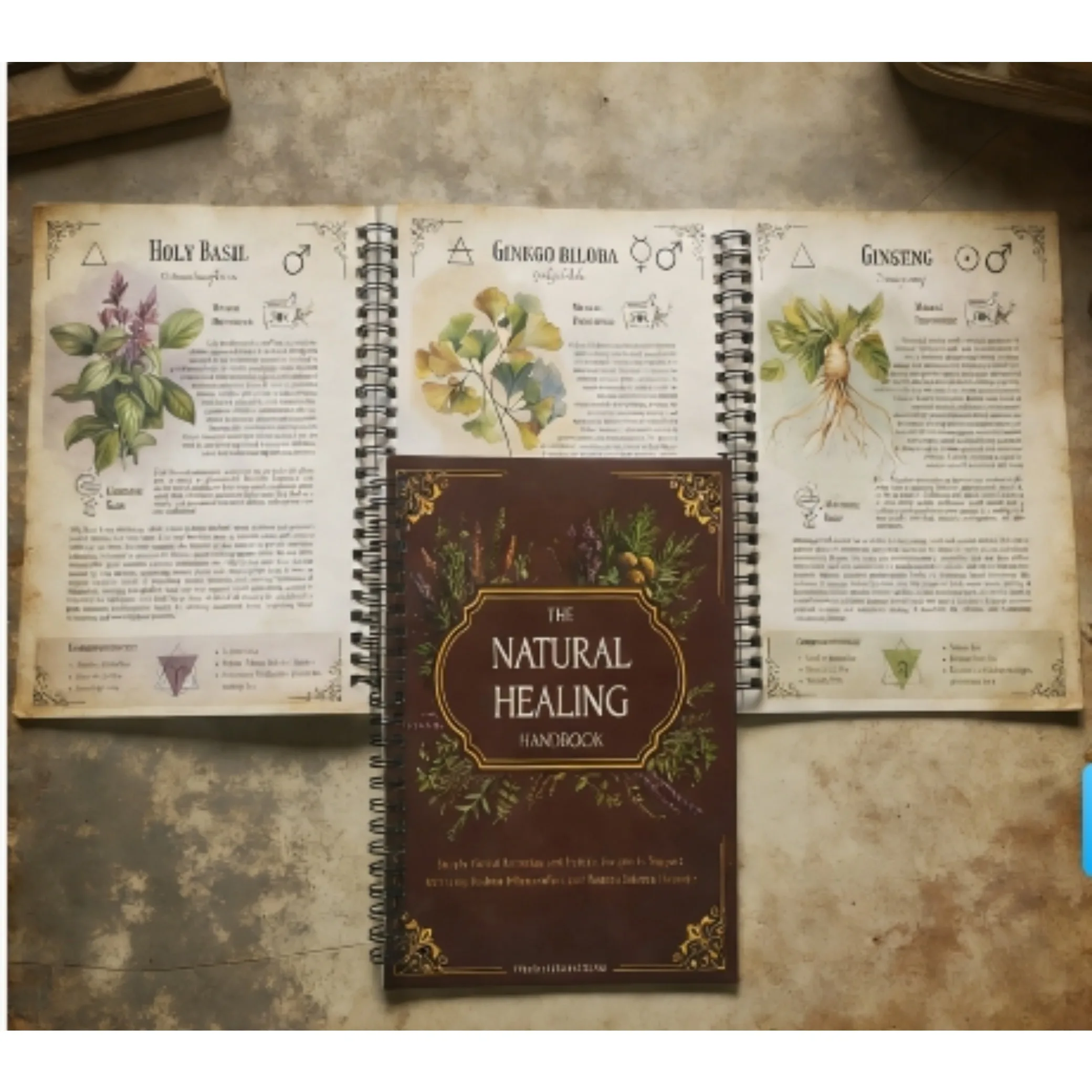 2026Natural Healing Handbook Spiral Bound Guidebook For Herbal Remedies ...