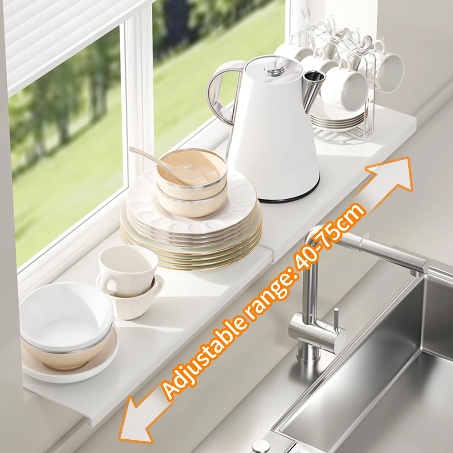 Kitchen Window Sill Extender Plate Board Adjustable Extendable Kitchen ...