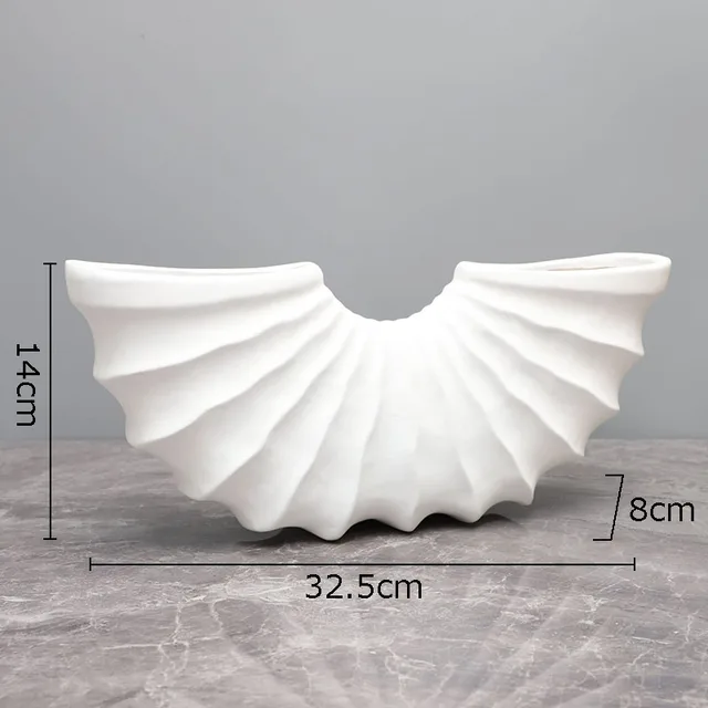 European Scalloped Conch Floral Vase Resin Flower Pots Flower ...