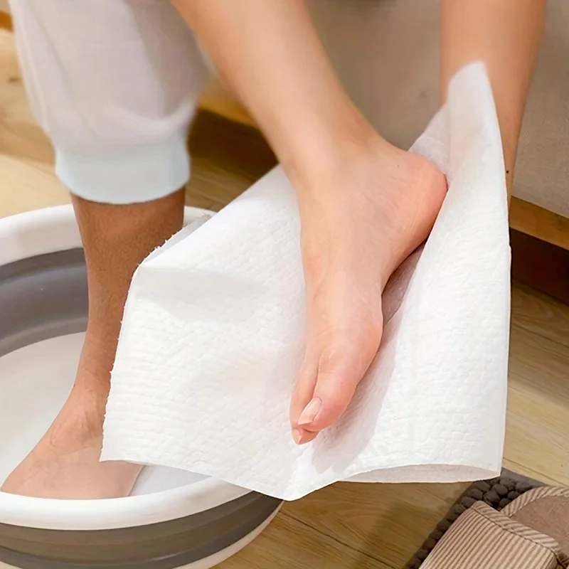 50Pcs/roll Soft Thickened Fashion Super-absorbent Disposable Foot Towel ...
