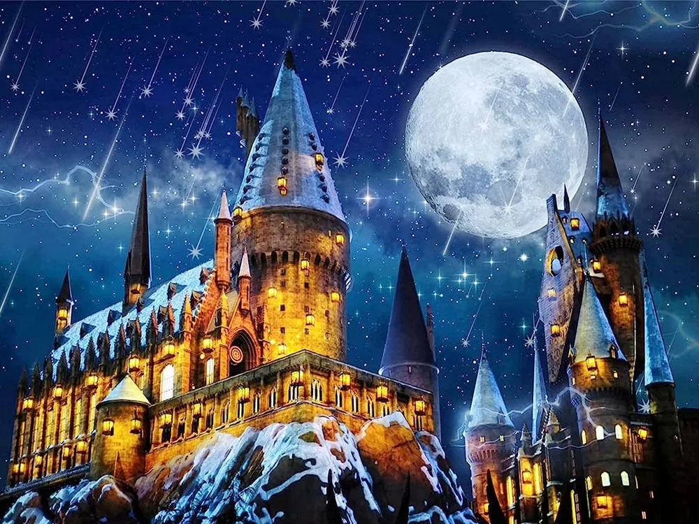 Pintura de diamante 5D del castillo de Hogwarts de Harry Potter, mundo ...
