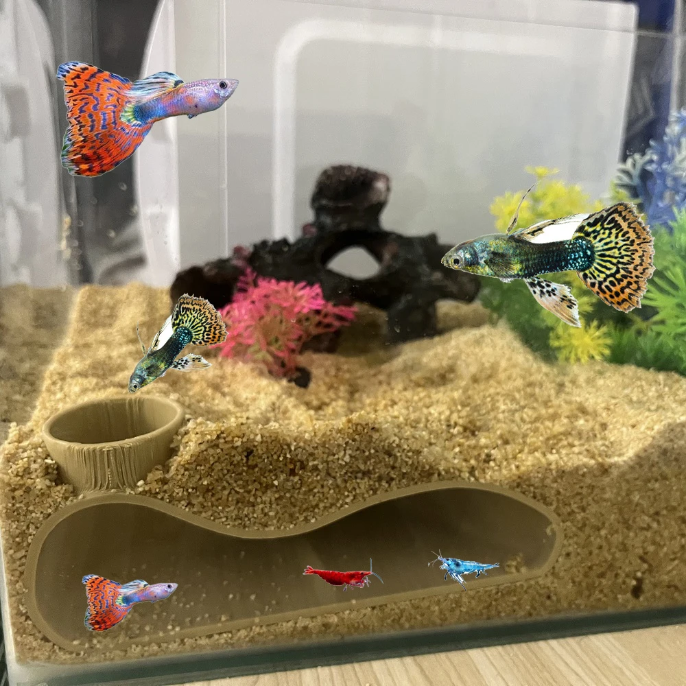 Underground-corner-tunnel-for-aquarium-cave-fish-tank-For-Aquatic-Pets ...