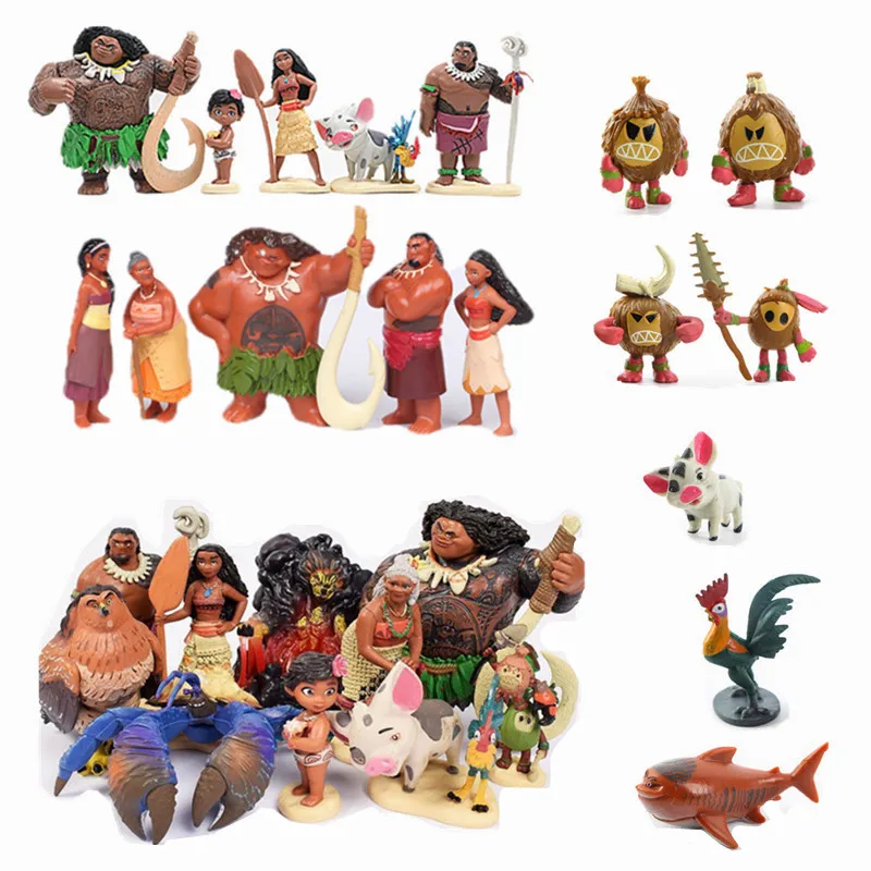 Moana 6 12 pçs/set Dos Desenhos Animados Princesa Lenda Vaiana Maui ...