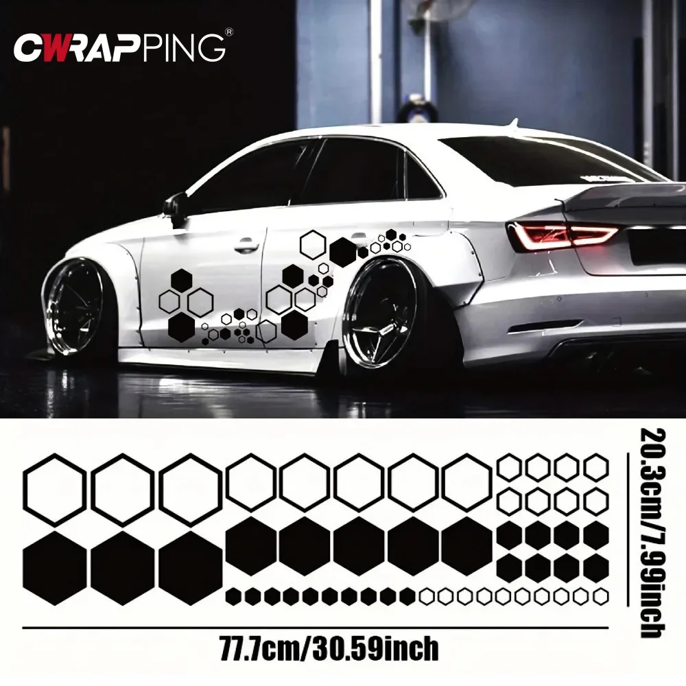Car-Door-Stickers-Vinyl-Hexagon-Honeycomb-Decals-Auto-Body-Tuning ...