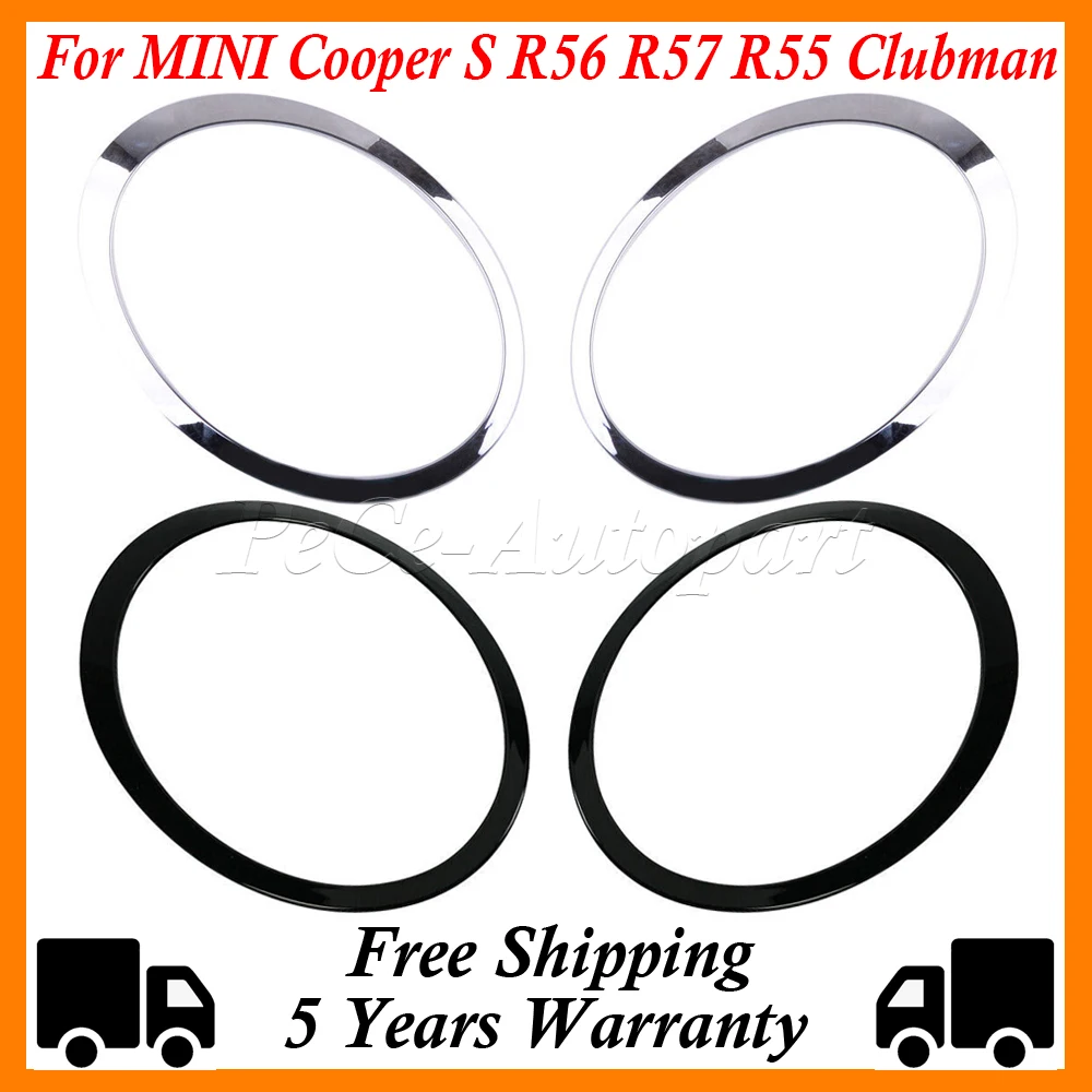 Gloss-Black-Silver-Plated-Car-Headlight-Frame-51137149905-51137149906 ...